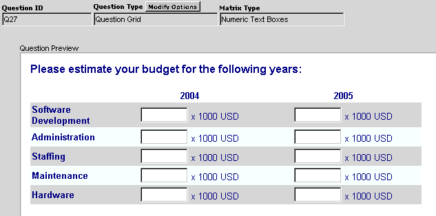 Numeric grid: appended text box