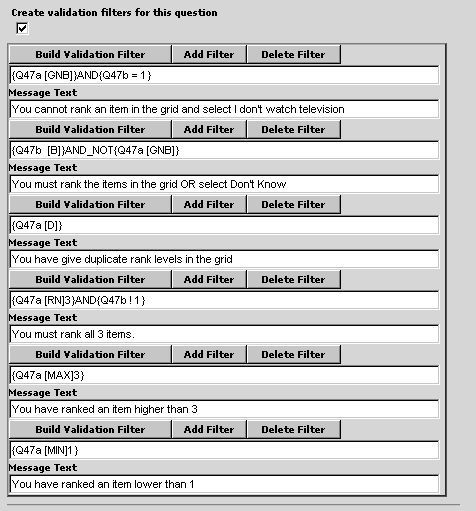 Validation Filter Question