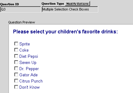Multiple choice checkbox question: Response codes randomized; must ...